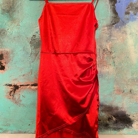 Dresses | That Sexy Fire Red Shiny Bodyfit Dress For That Special ...